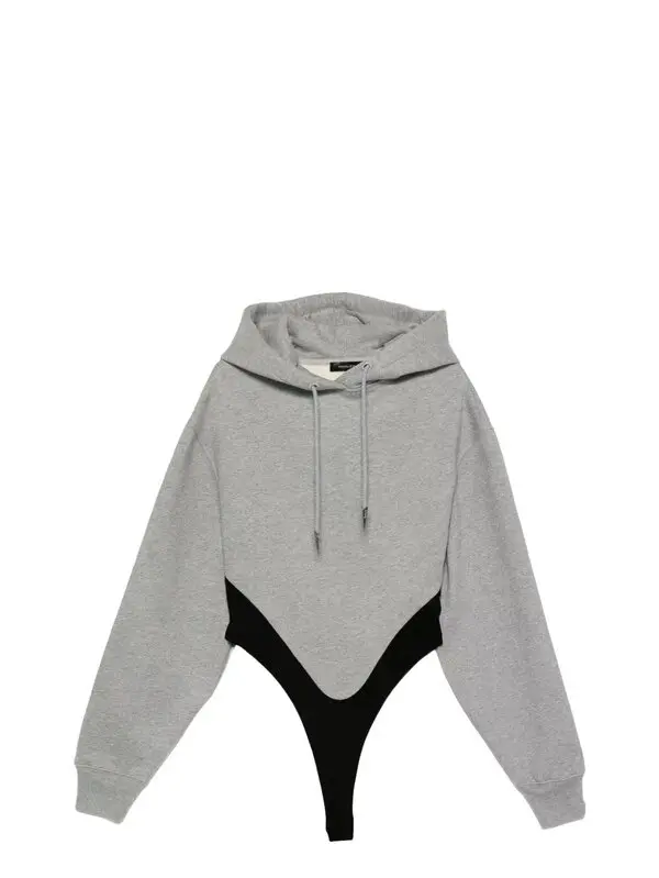 MUGLER Hooded Bodysuit - Grey