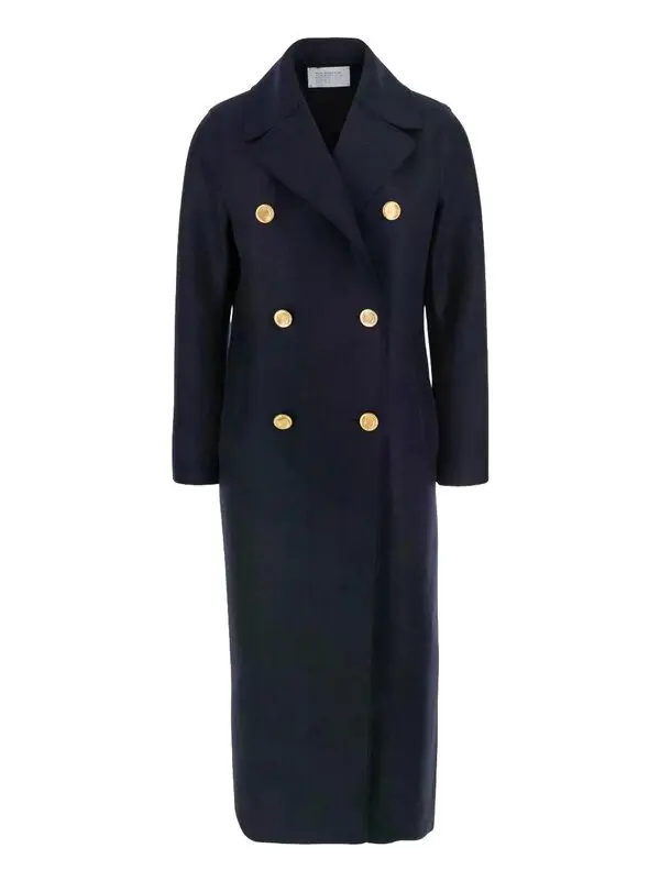 Harris Wharf London Double-breasted Coat - Blue
