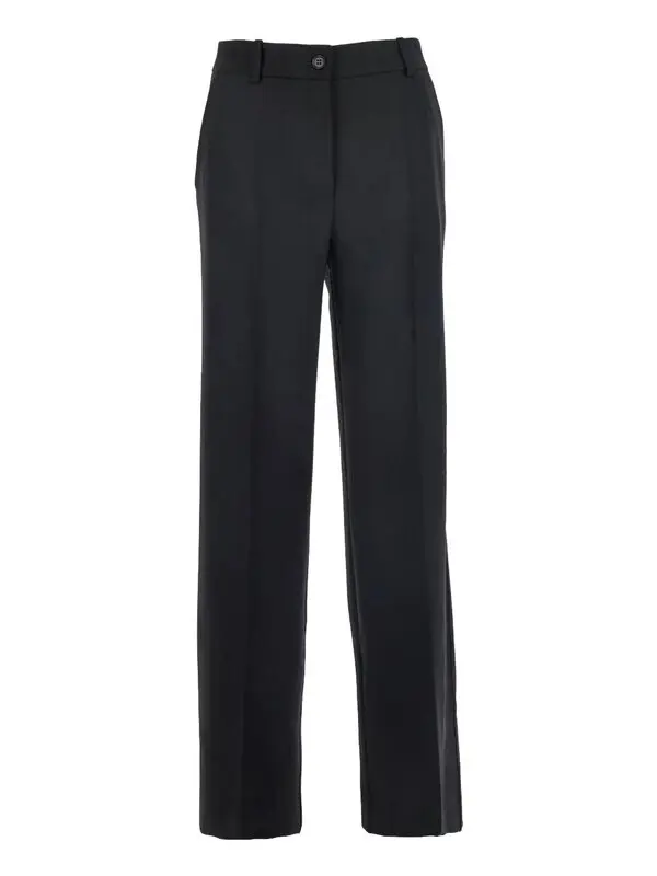 P.a.r.o.s.h Gabardine Straight Leg Trousers - Black