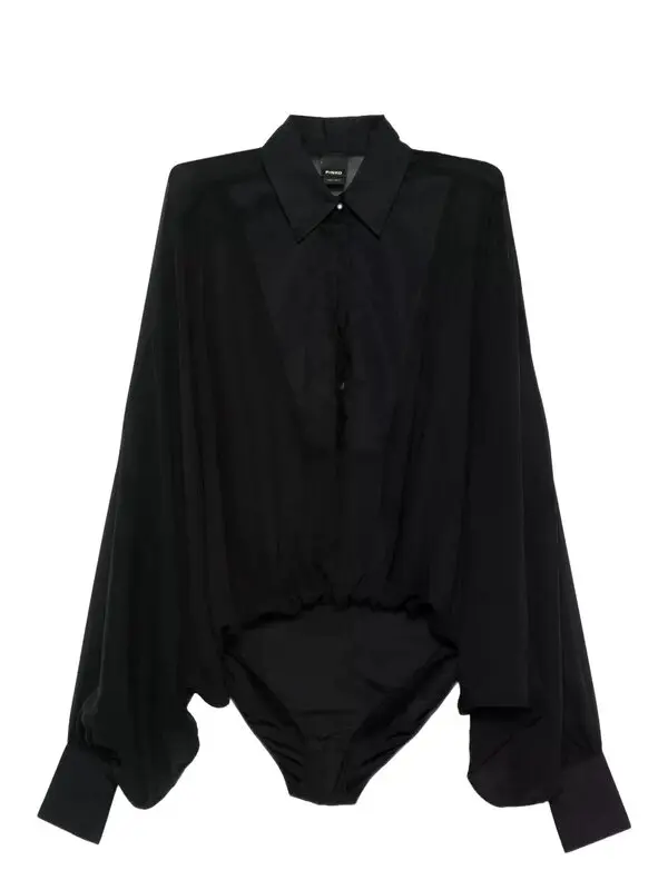 Pinko Long-sleeve Button-down Bodysuit - Black
