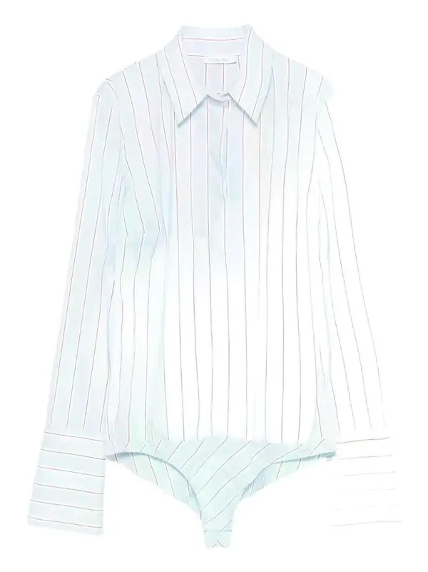Patrizia Pepe Striped Cotton Bodysuit - Blue
