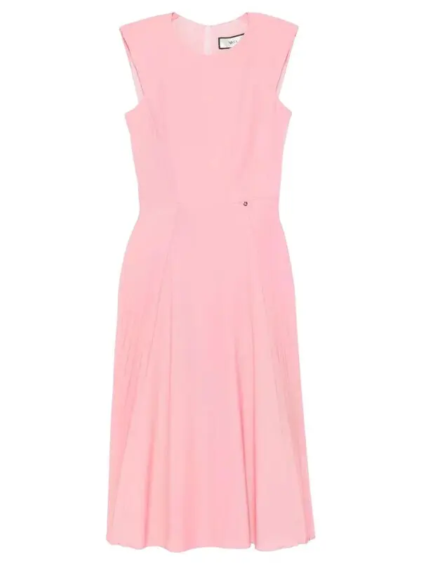 NISSA Pleated Midi Dress - Pink