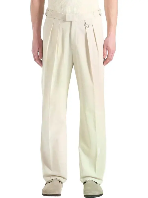 Manière De Voir Pleated Tailored Linen Trousers - Neutrals