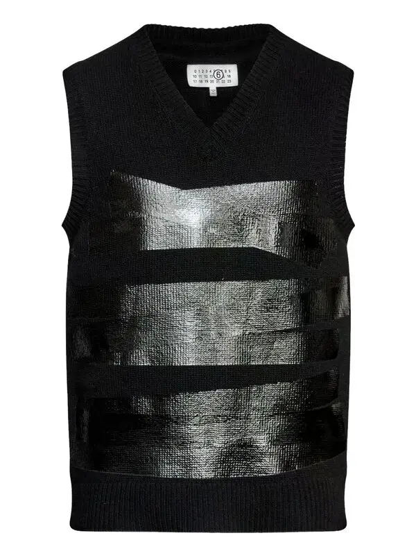 MAISON MARGIELA V-neck Wool Vest - Black