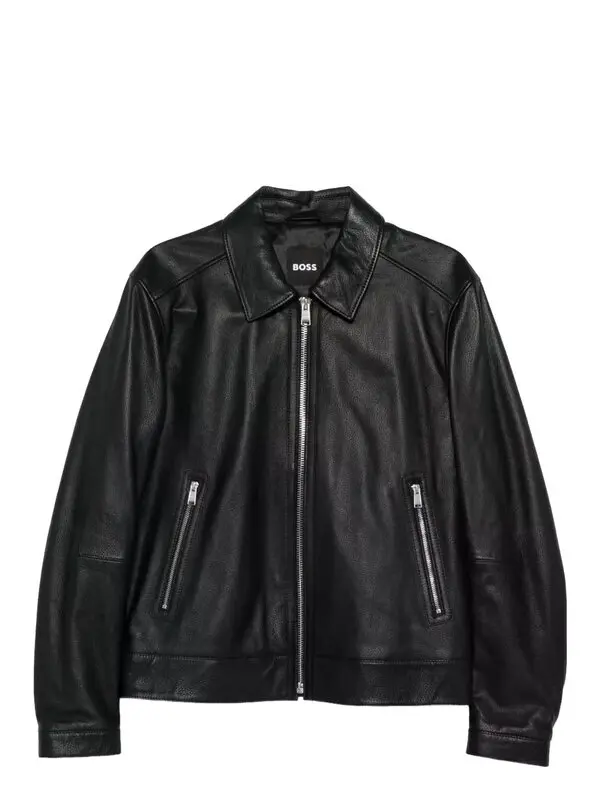 BOSS Leather Jacket - Black