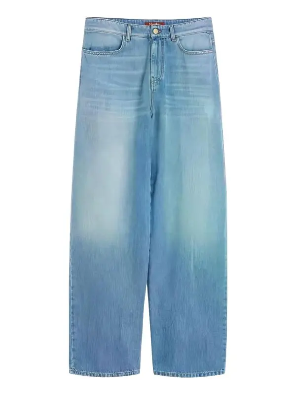 Max Mara Leather-patch Jeans - Blue