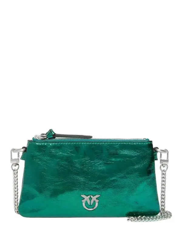 Pinko Metallic Calfskin Chain Bag - Green