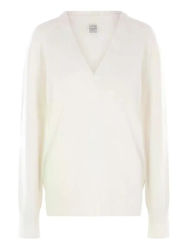 TOTEME V-neck Cashmere Sweater - Neutrals