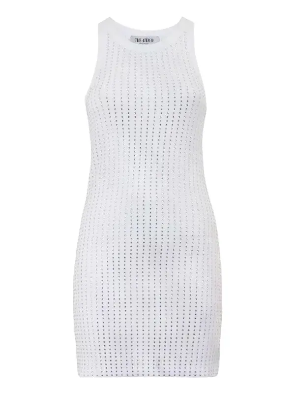 Attico Crystal-embellished Tank Dress - White
