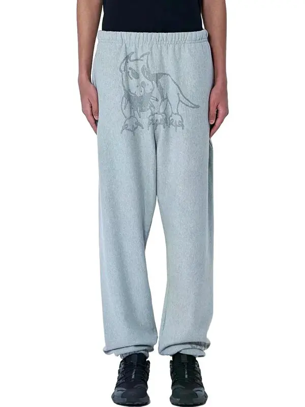 CHITÈ Graphic-print Cotton Track Pants - Grey