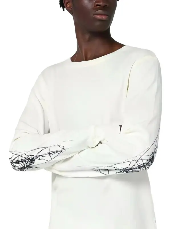 BASKETCASE Long-sleeve Crew Neck Sweater - White