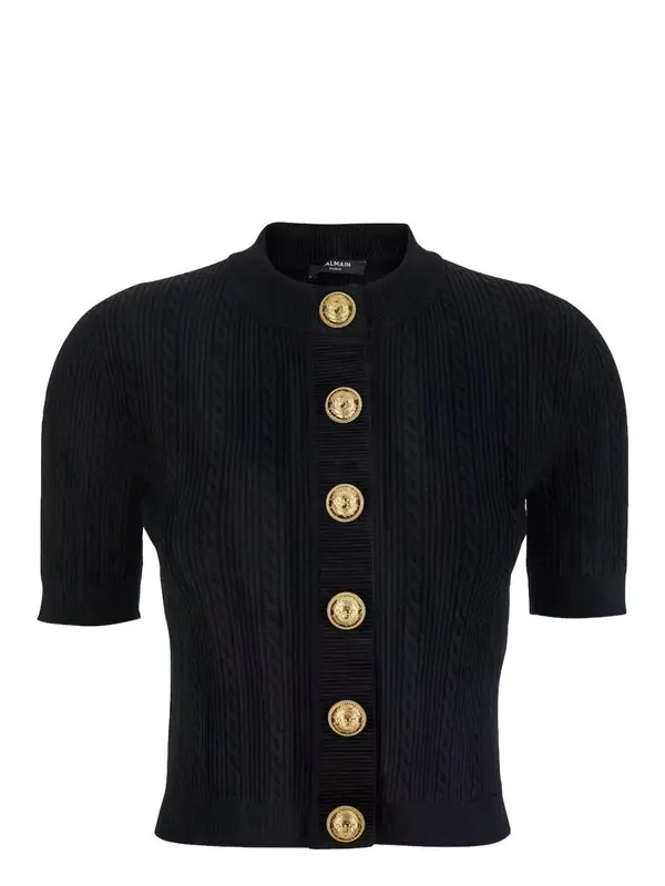 Balmain Knitted Cardigan - Black