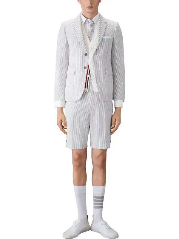 Thom Browne Classic Cashmere V-neck Cardigan With 4-bar Detail - Neutrals