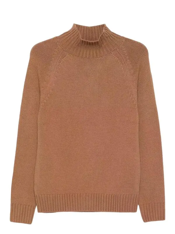Eleventy High-neck Raglan-sleeve Sweater - Brown