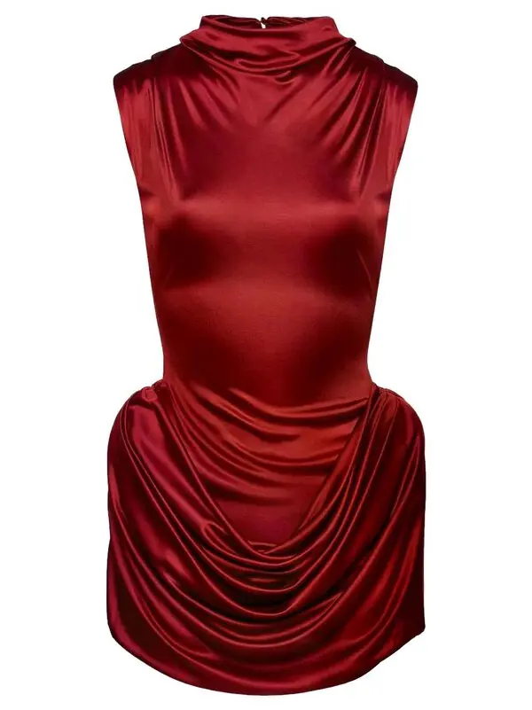 Magda Butrym Draped Cowl-neck Dress - Red