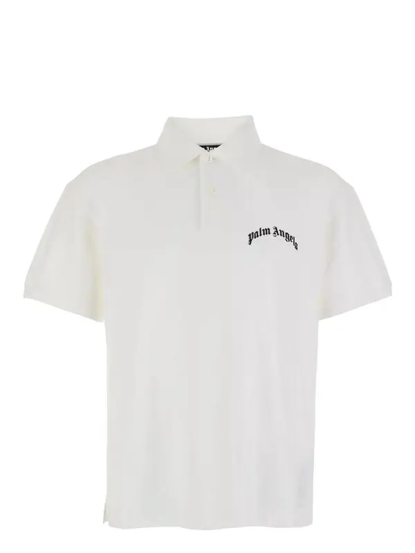 Palm Angels Logo Polo Shirt - White