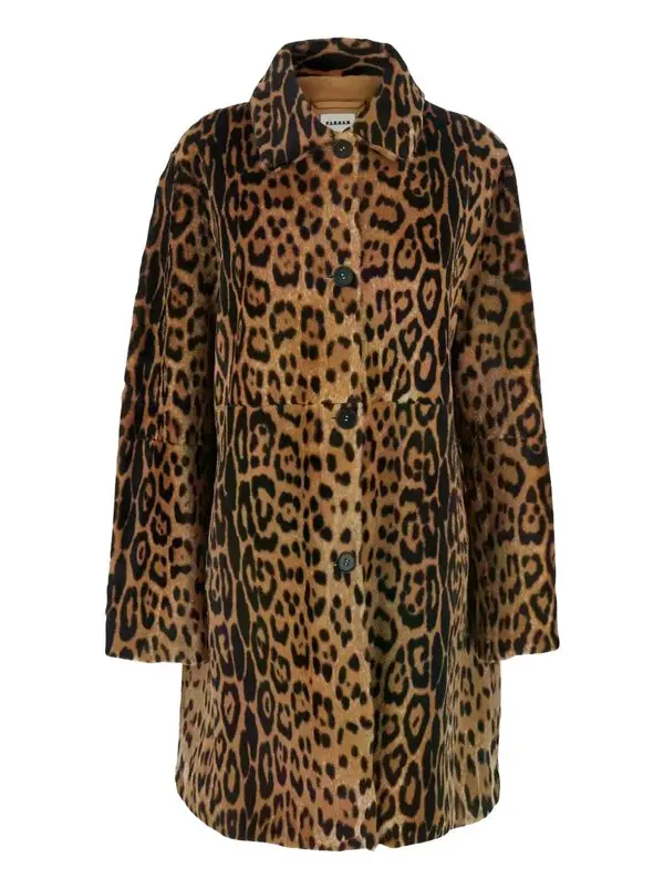P.a.r.o.s.h Leopard-print Shearling Coat - Brown