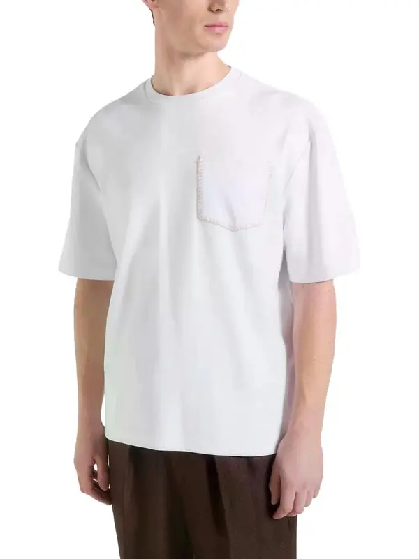 Manière De Voir Whipstitch-pocket T-shirt - White