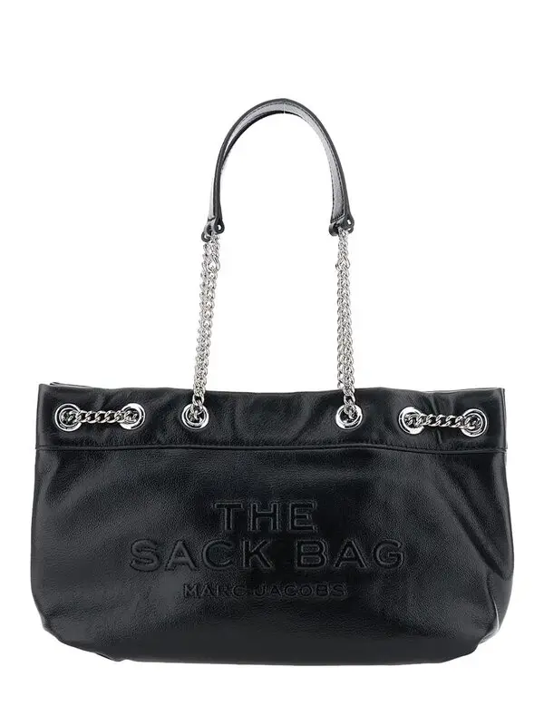 Marc Jacobs The Chain Sack Leather Shoulder Bag - Black