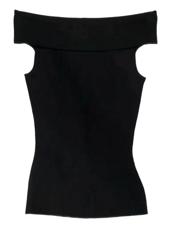 Givenchy Off-shoulder Ribbed Top - Black