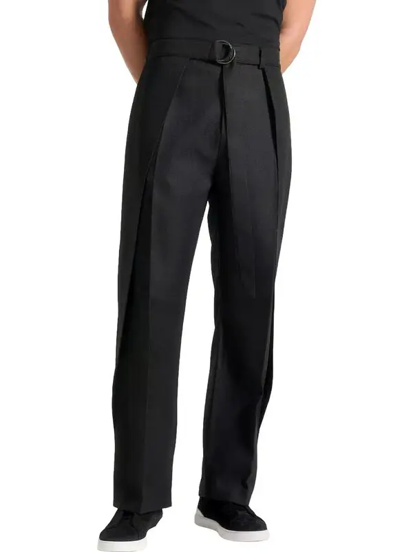 Manière De Voir Charles Wrap Leg Tailored Trousers - Black