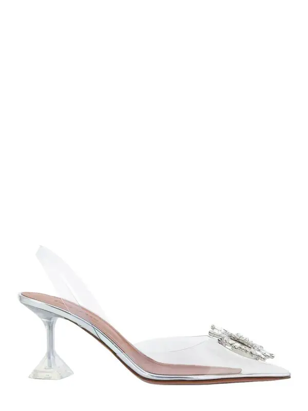 Amina Muaddi 70mm Begum Pumps - Silver