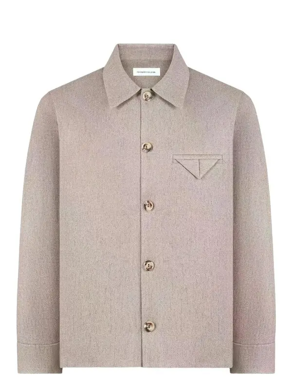 Manière De Voir Leo Textured Tailored Long-sleeve Overshirt - Brown