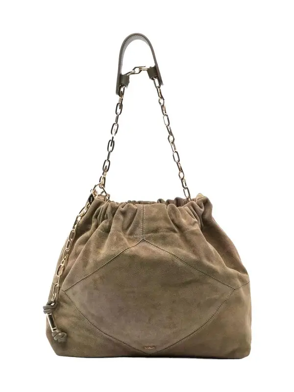 Ba&sh Calf Suede Chain Shoulder Bag - Green