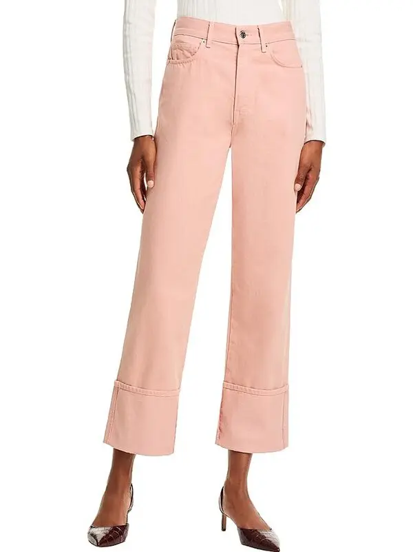 Veronica Beard Dylan High-rise Straight Ankle Pants - Pink Blossom