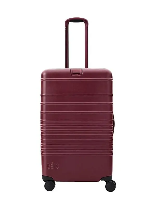 BEIS The Medium Check-in Roller Suitcase - Burgundy