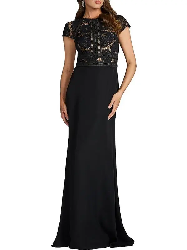 Tadashi Shoji Catrine Lace Bodice Gown - Black/nude