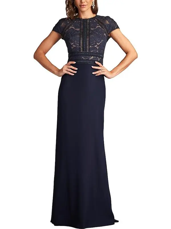 Tadashi Shoji Catrine Lace Bodice Gown - Navy