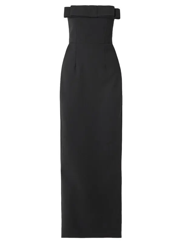THE NEW ARRIVALS ILKYAZ OZEL Sisu Bow-embellished Crepe Midi Dress - Black