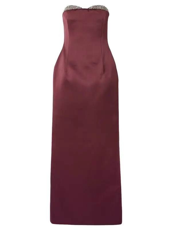 THE NEW ARRIVALS ILKYAZ OZEL Noélie Strapless Crystal-embellished Maxi Dress - Red