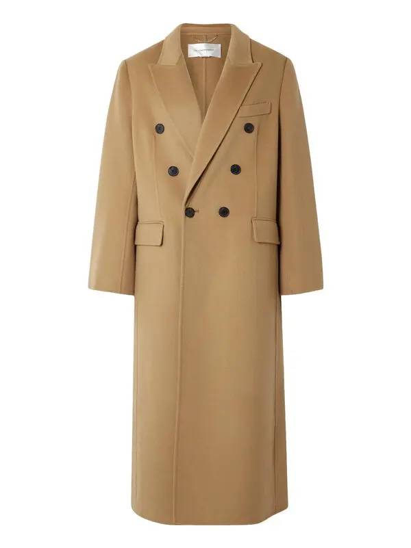 Victoria Beckham Double-breasted Wool And Cashmere-blend Coat - Brown