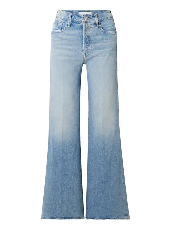 MOTHER The Tomcat Roller Sneak High-rise Wide-leg Jeans - Blue