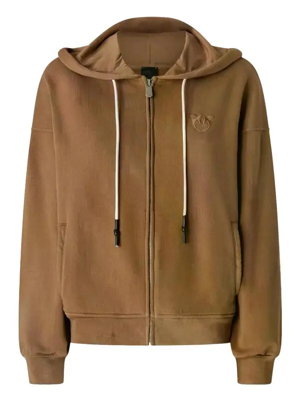 Pinko Zip-up Hooded Sweatshirt - Brown