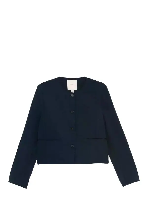 Calvin Klein Button-front Cropped Jacket - Blue