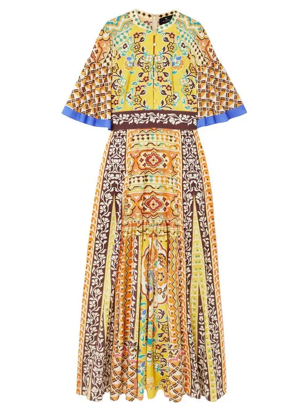 Etro Printed Cotton-blend Maxi Dress - Yellow
