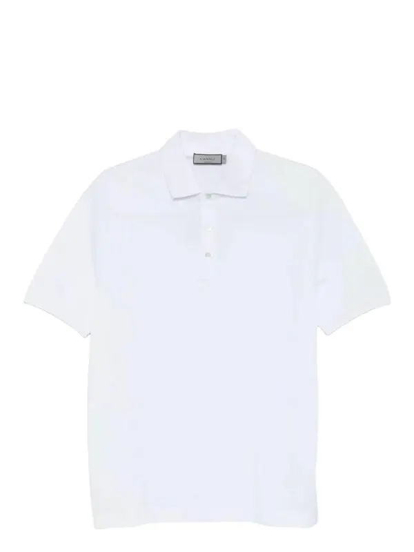 Canali Short-sleeved Polo Shirt - White