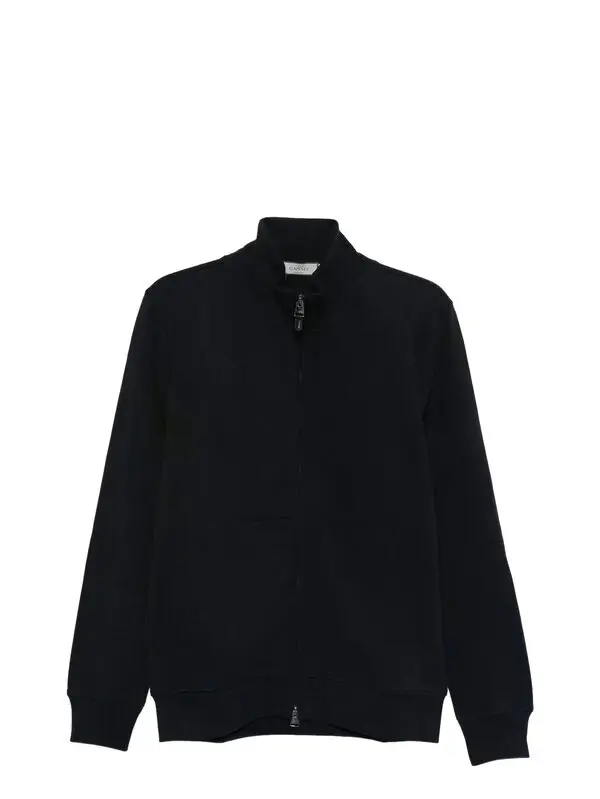Canali Zip-up Cotton Sweatshirt - Blue