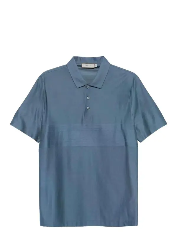 Canali Stripe-detail Polo Shirt - Blue