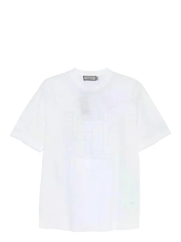 Canali Geometric-print T-shirt - White