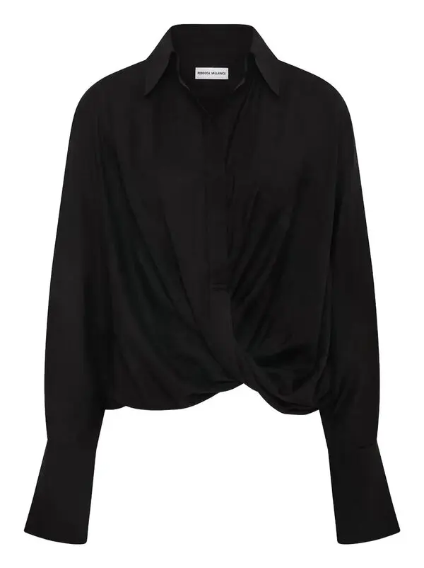 Rebecca Vallance Twist-front Collared Shirt - Black