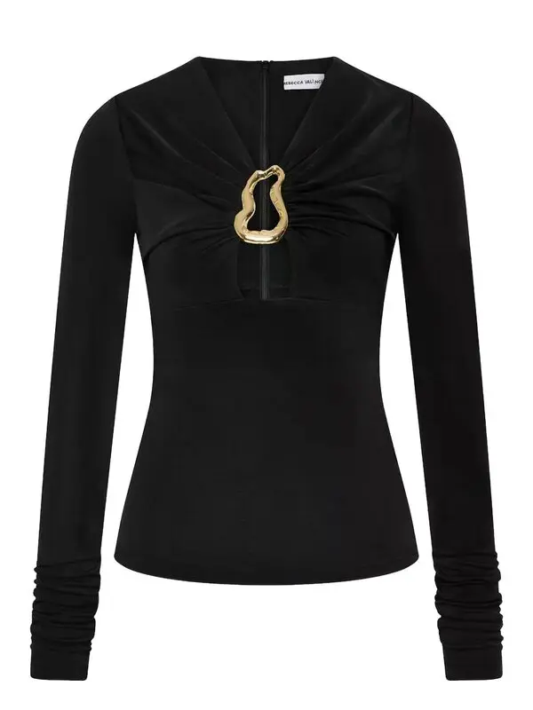 Rebecca Vallance Mischa Cutout Clasp Top - Black