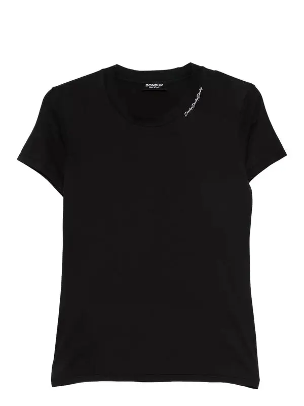 DONDUP Logo-embroidered T-shirt - Black