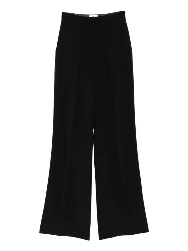Elisabetta Franchi Pleated Wide-leg Trousers - Black