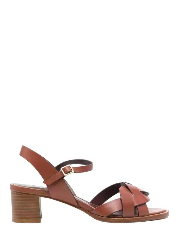 AVRIL GAU 55mm Braided Ankle-strap Sandals - Brown