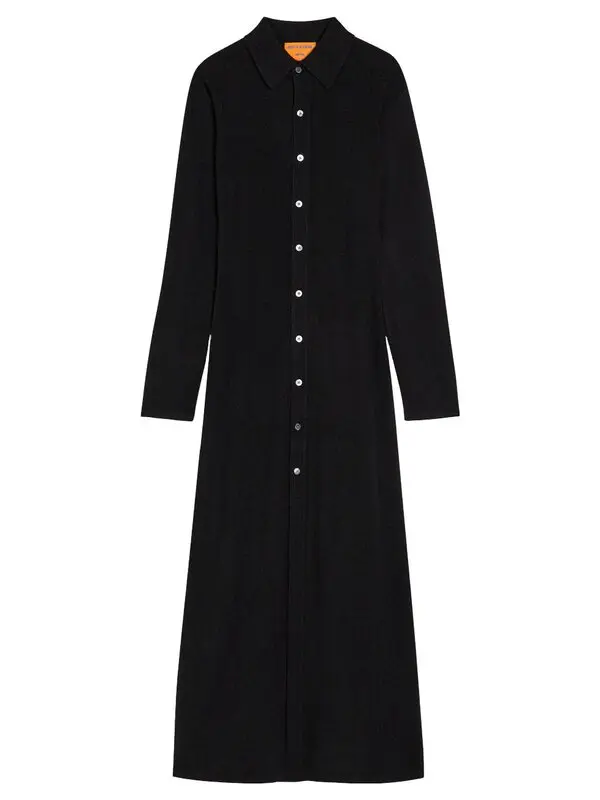 Guest In Residence Cashmere Midi Shirt Dress - Black