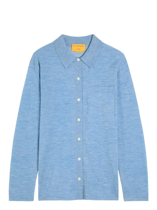 Guest In Residence Cashmere Button-up Shirt - Blue